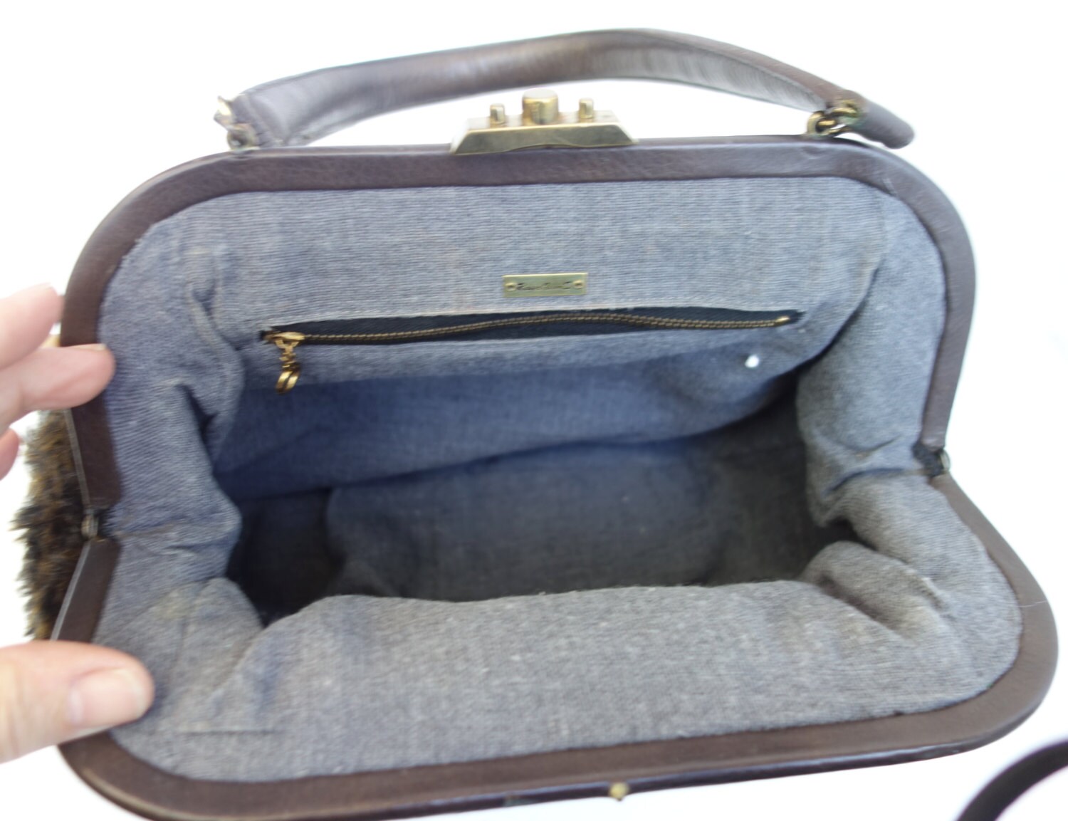 ROGER VAN S. Vintage 60s Brown Faux Curly Lamb Handbag 20% OFF - Etsy