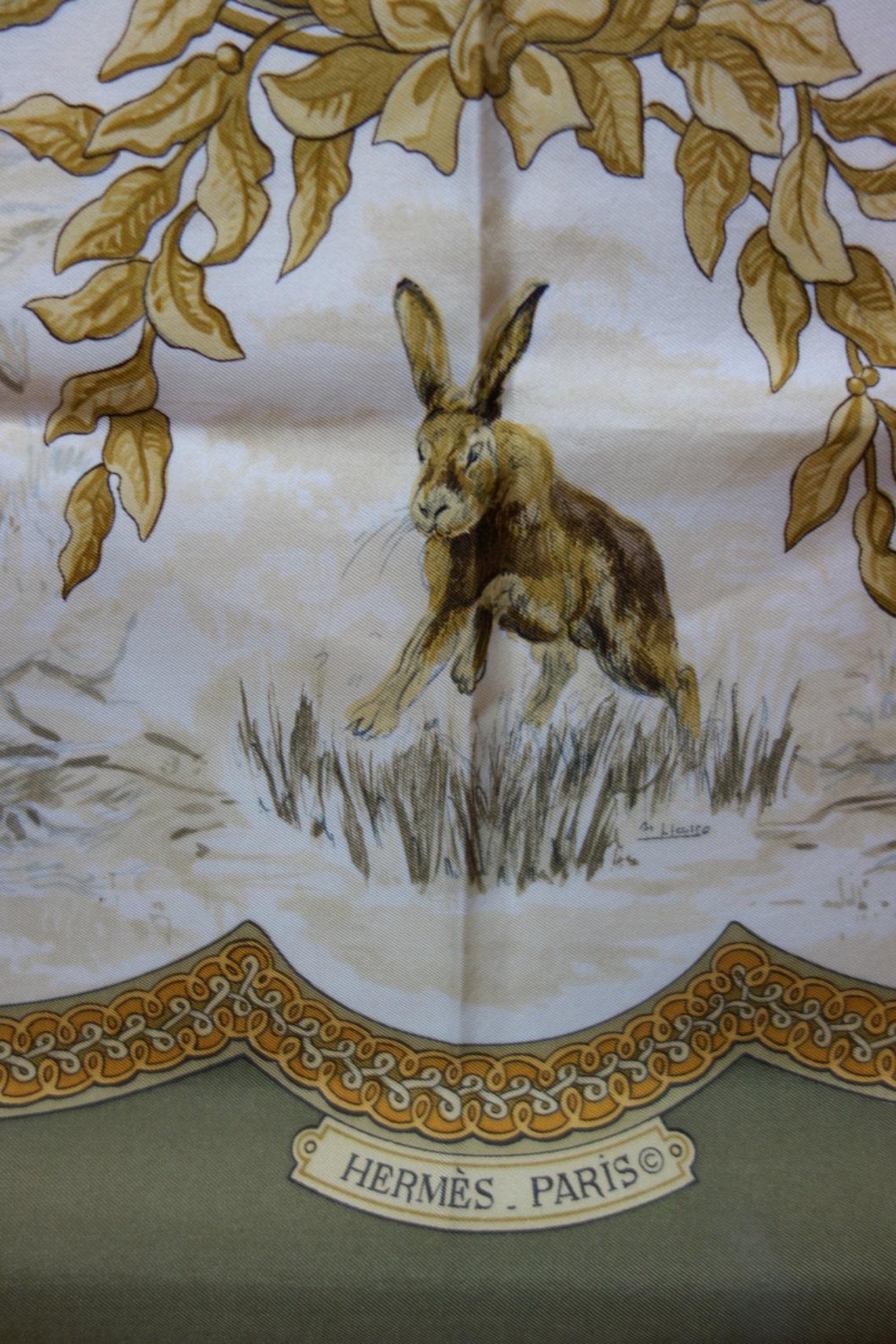 60s HERMES Rabbit Hunt Petite Venerie Silk Scarf - Etsy.de