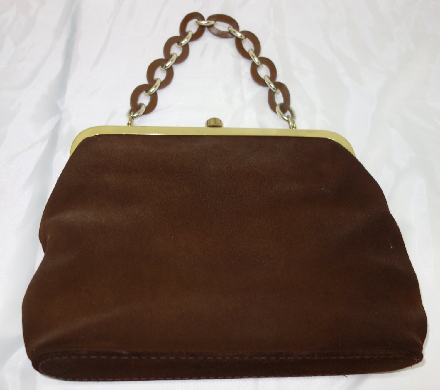 ROGER VAN S. 60s Brown Suede Handbag | Etsy