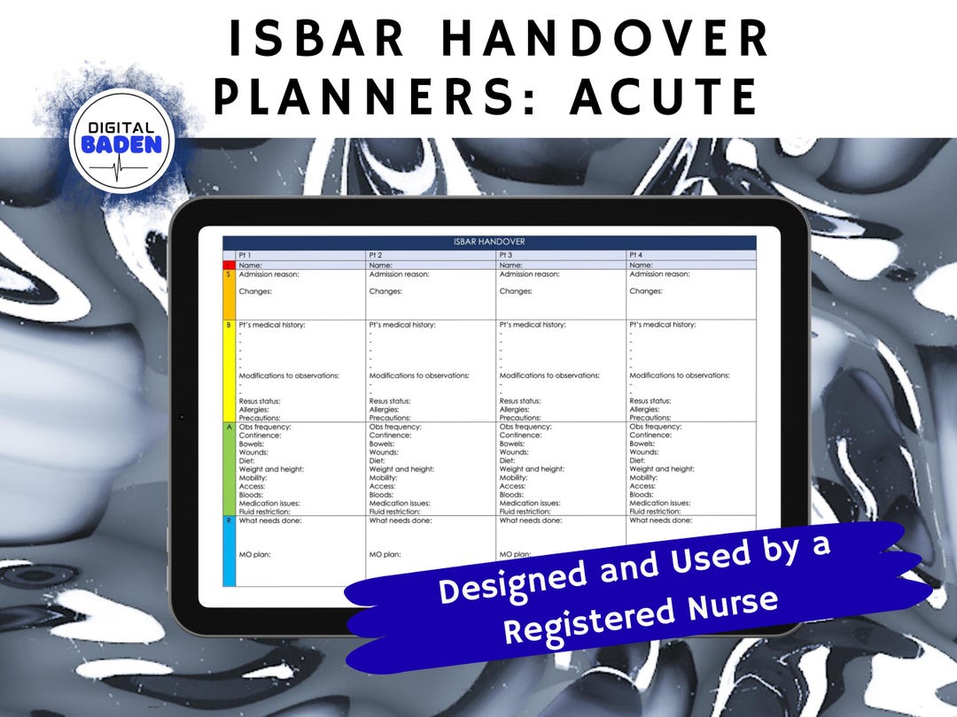 Nursing Handover Template, Acute and Geriatric Ward, Printable PDF ...