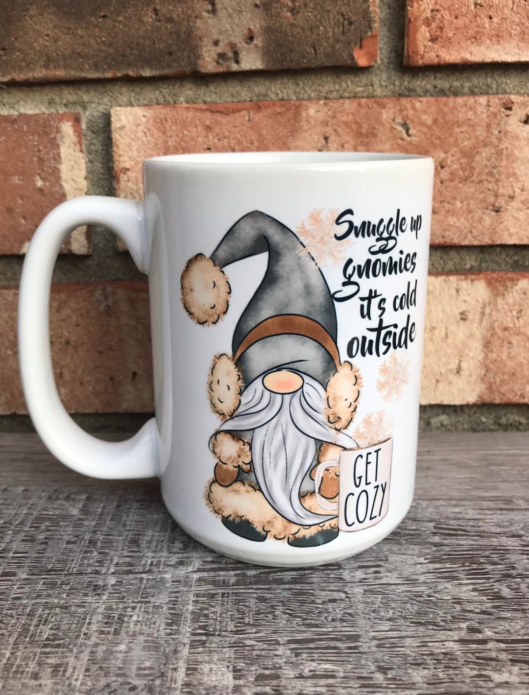 Gnome Winter Coffee Mug 15 Oz, Gnome Coffee Mug. - Etsy