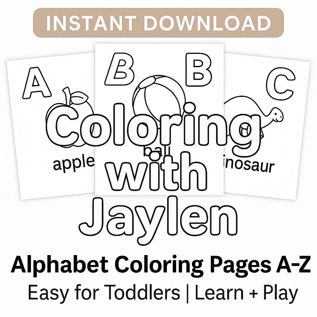 Coloring With Jaylen| Printable Toddler Coloring Book | Alphabet and ...
