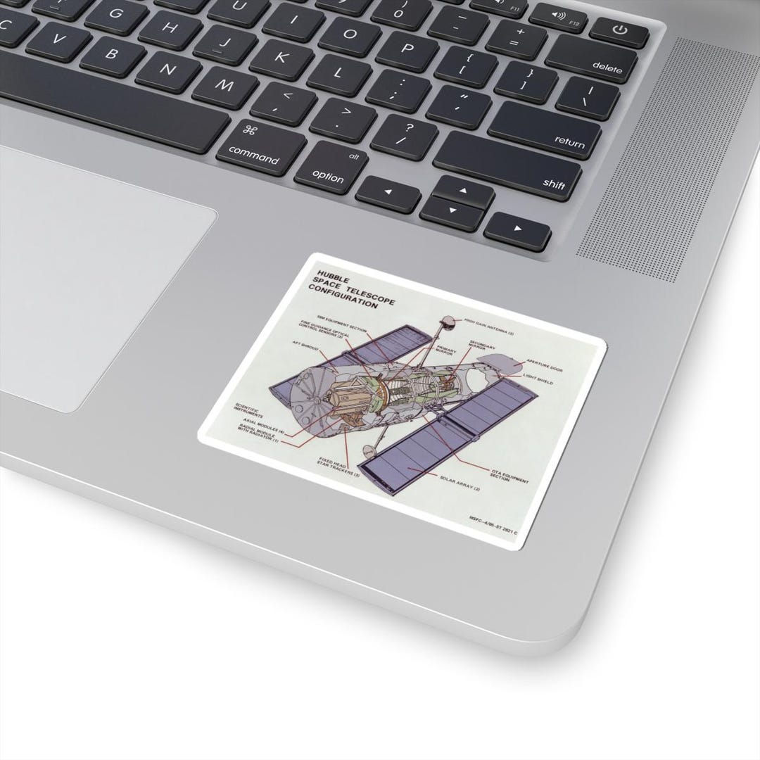 Hubble Space Telescope Diagram Sticker | Vintage NASA Schematic ...