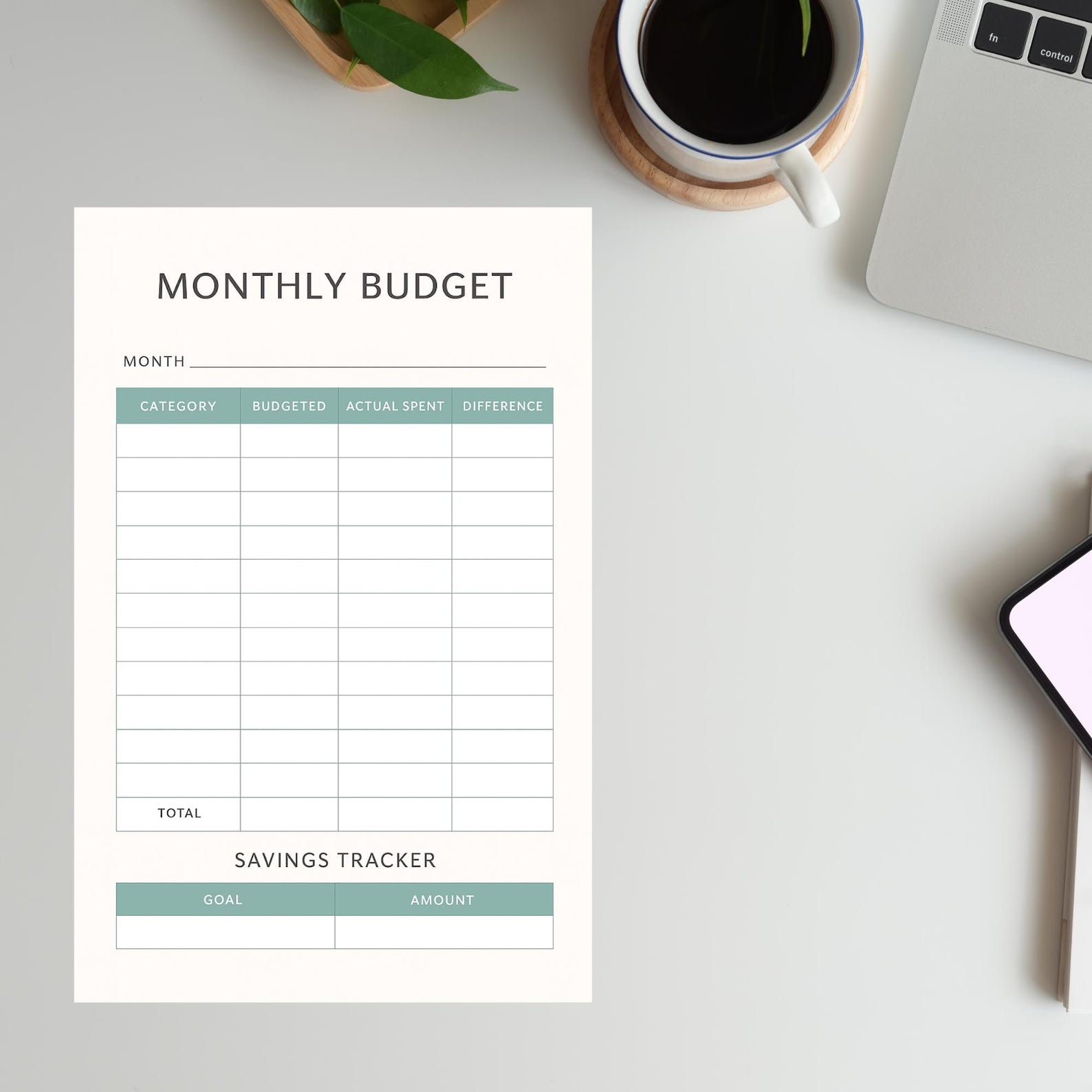Monthly Budget Tracker | Expense Log | Printable PDF Planner | Personal ...
