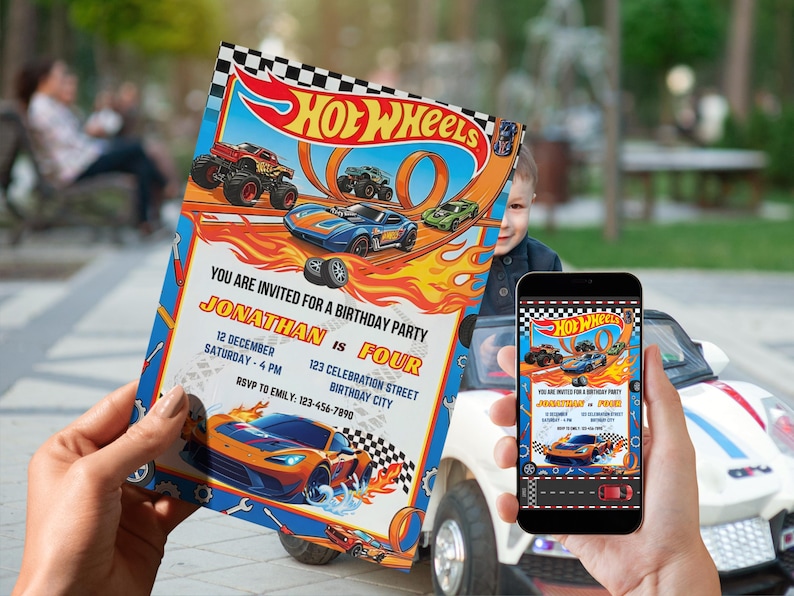 Hot Wheels Inspired Birthday Invitation Template, Mobile & Printable ...
