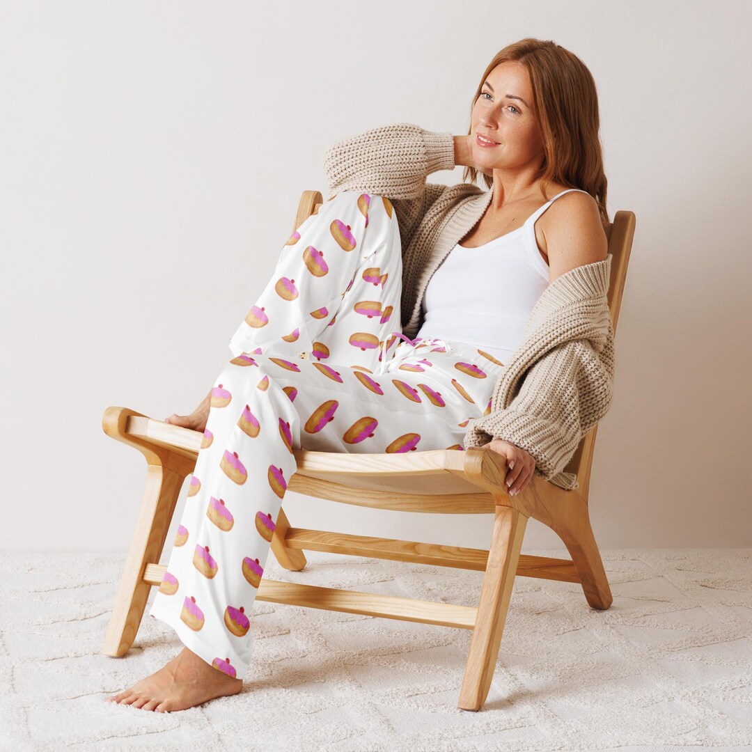 Women’s Hanukkah Pajama Pants – Sufganiyah Print – Cozy Holiday ...