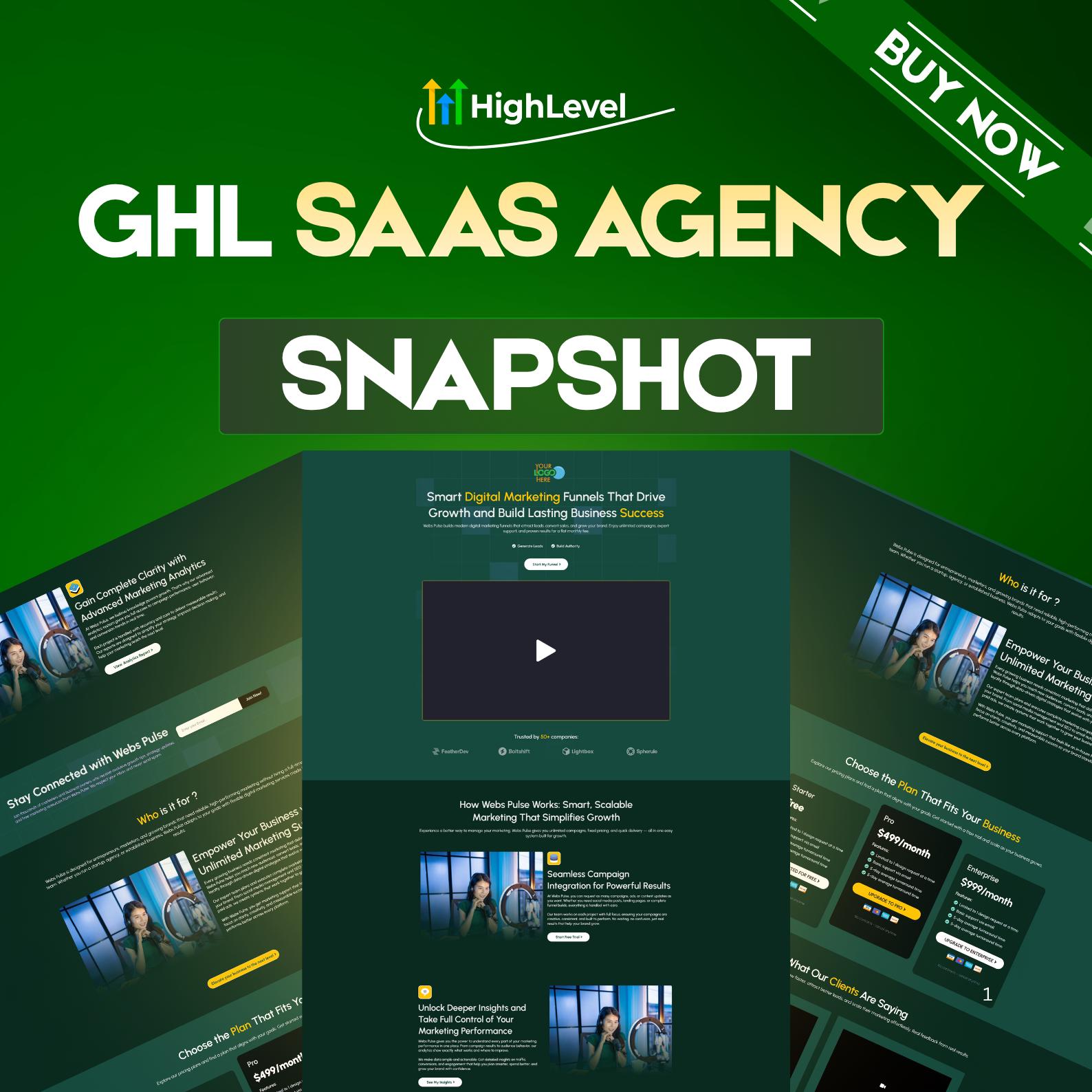 Gohighlevel Saas Agency Snapshot | Complete GHL System | Pipelines ...