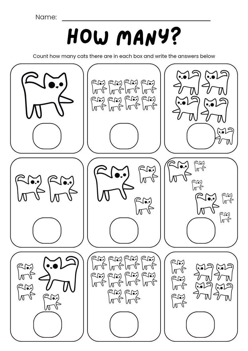 Halloween Counting How Many Worksheets NO PREP, Kindergarten Preschool ...