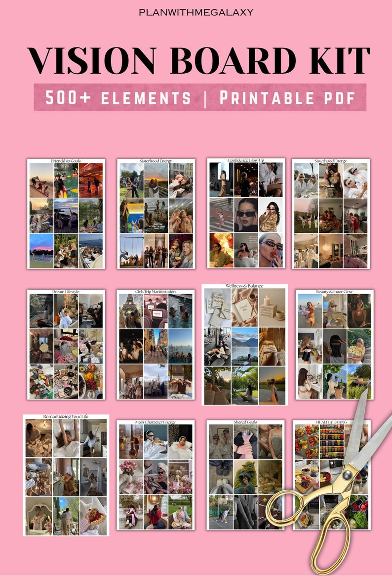 2026 Galentine’s Vision Board Friends Self-love Glow-up Soft Life Goals ...