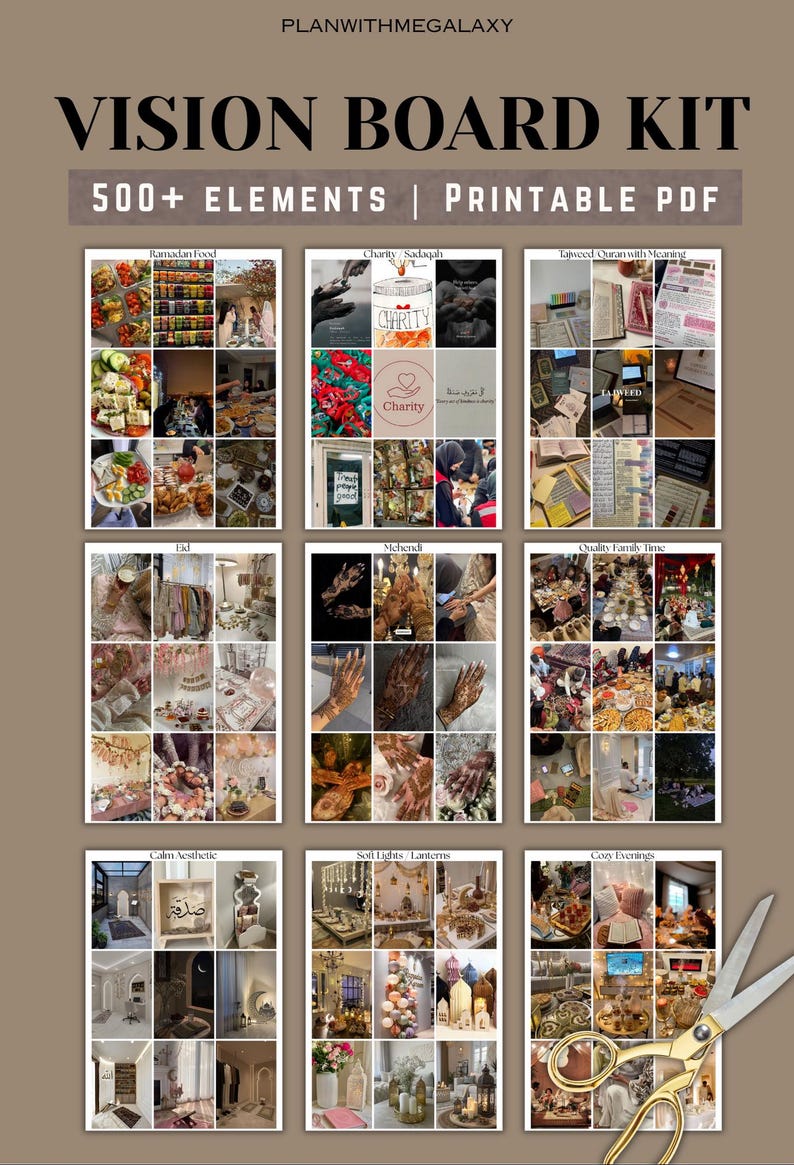 2026 Ramadan Vision Board Muslim Girl Vision Board Digital Download PDF ...