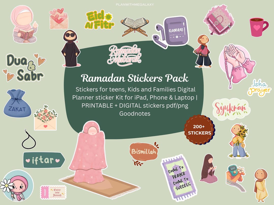 2026 Ramadan Stickers Digital Stickers for Journals Planners Social ...