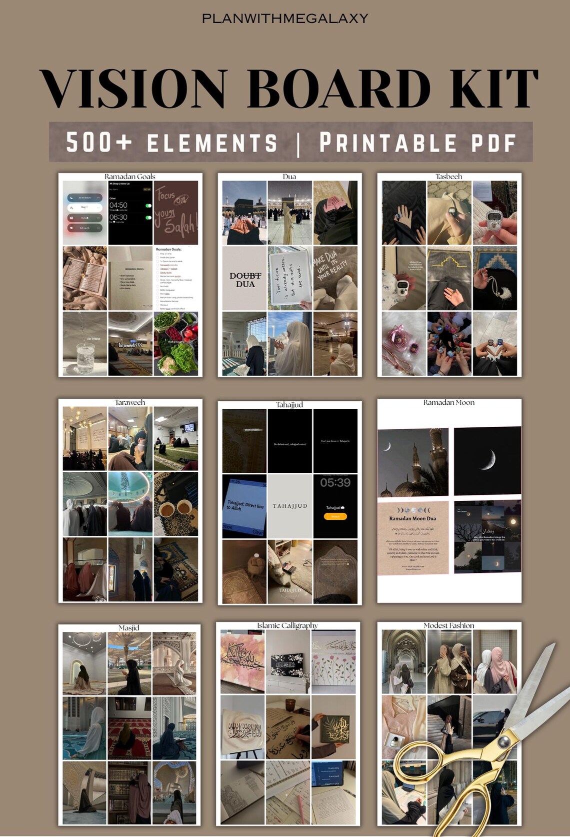 2026 Ramadan Vision Board Muslim Girl Vision Board Digital Download PDF ...