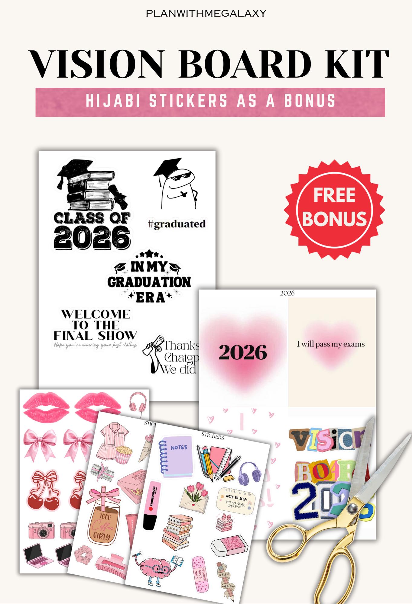 2026 Student Vision Board Pictures Digital Printable PDF Academic Goals ...