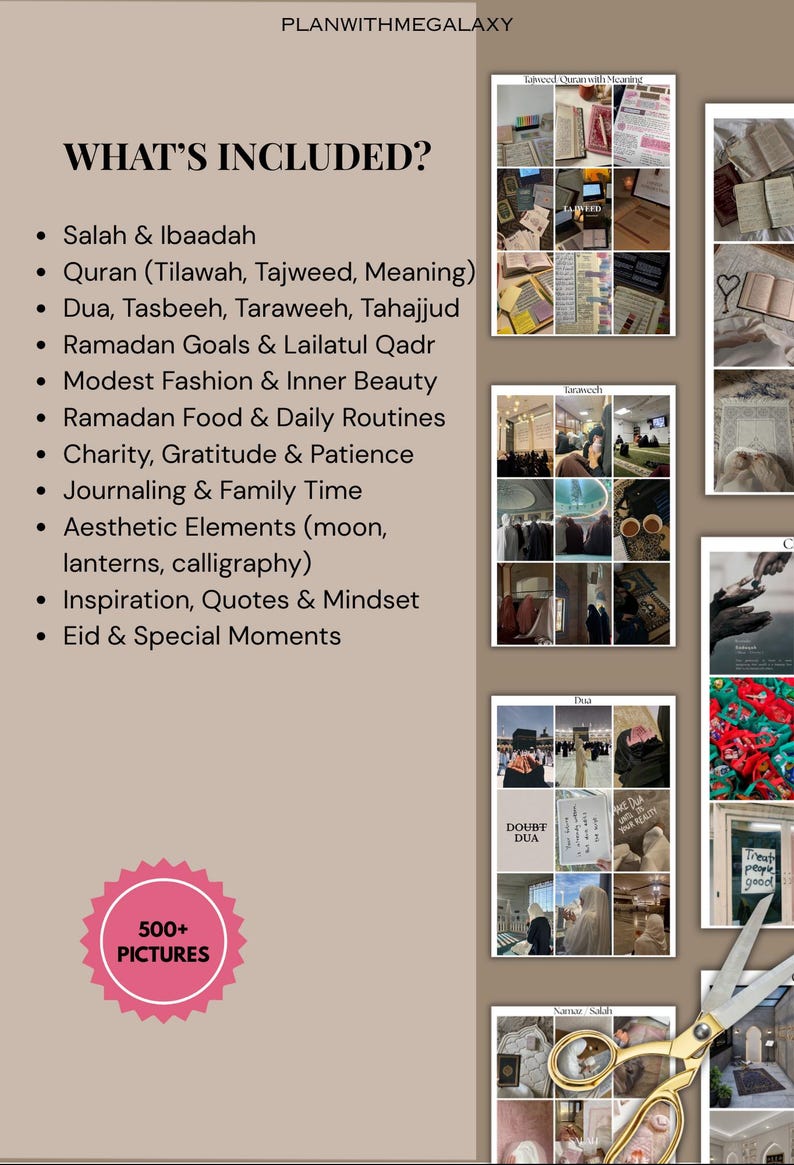 2026 Ramadan Vision Board Muslim Girl Vision Board Digital Download PDF ...