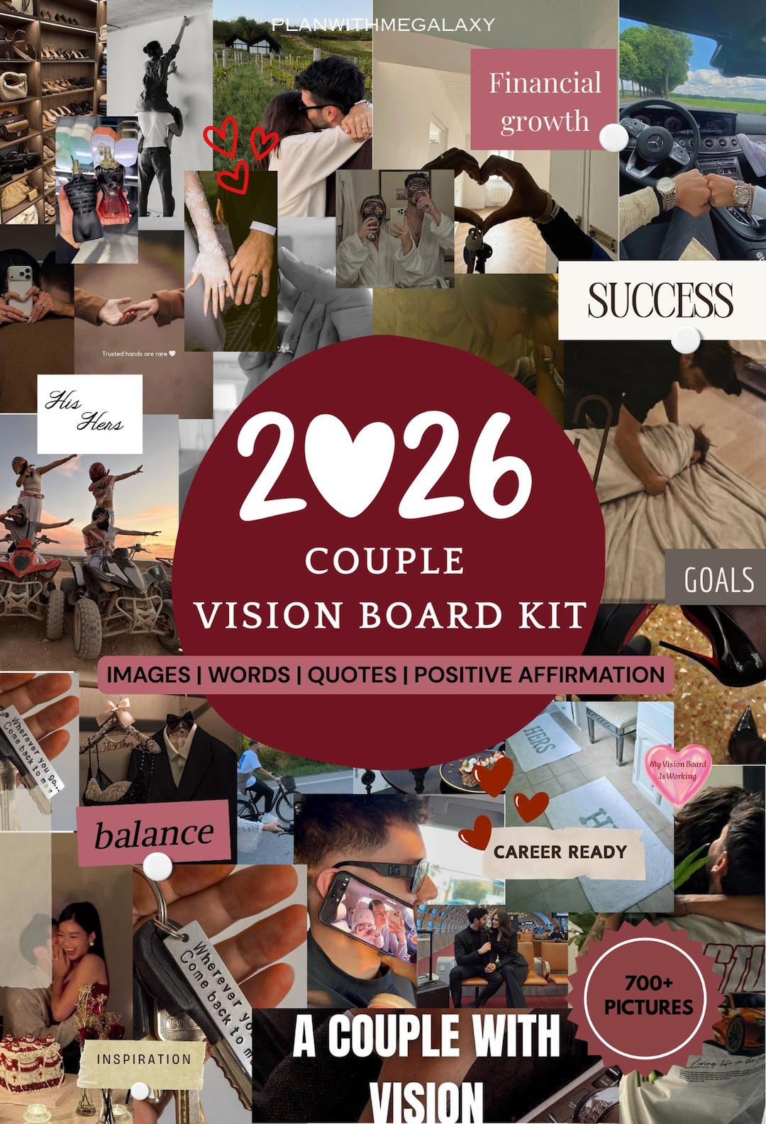 2026 Couple Vision Board Kit Valentines Day Activities Relationship ...