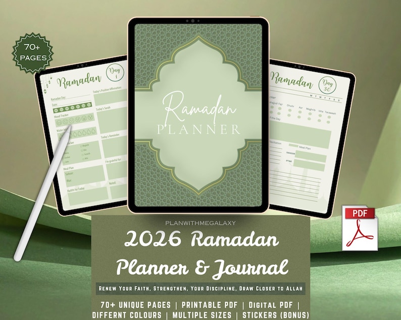 2026 Ramadan Planner Digital Pdf 30 Days Plan Islamic Printable Planner ...