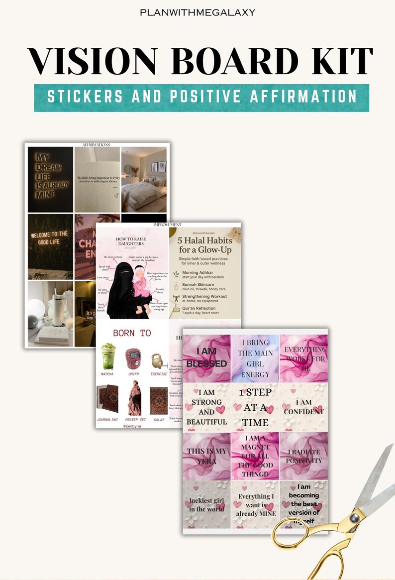2026 New Muslim Moms Vision Board Printables PDF Islamic Vision Board ...