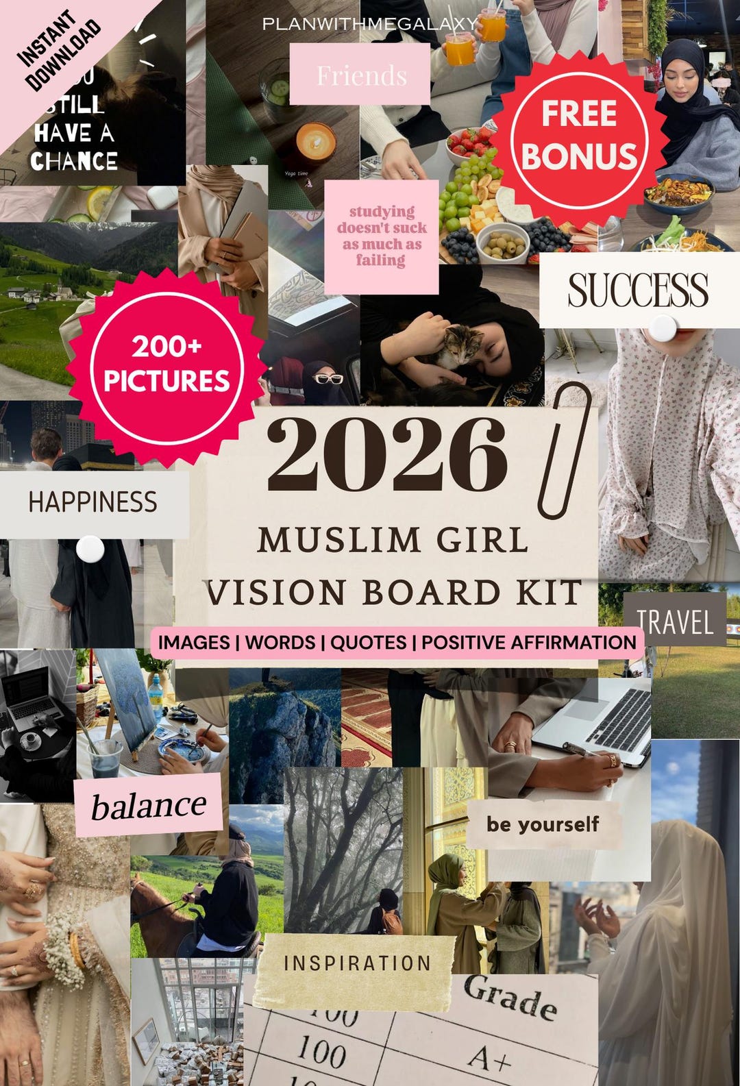 2026 Muslim Girl Vision Board Islamic Digital Vision Board for Women ...