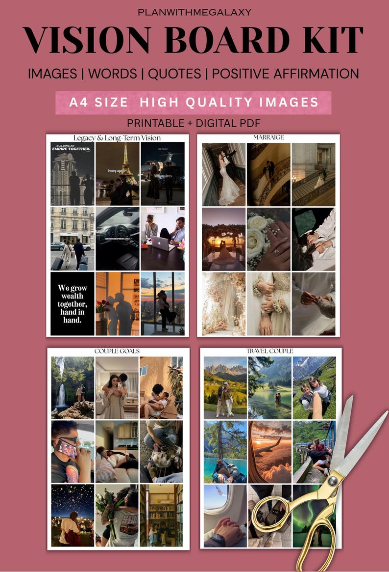 2026 Couple Vision Board Kit Valentines Day Activities Relationship ...