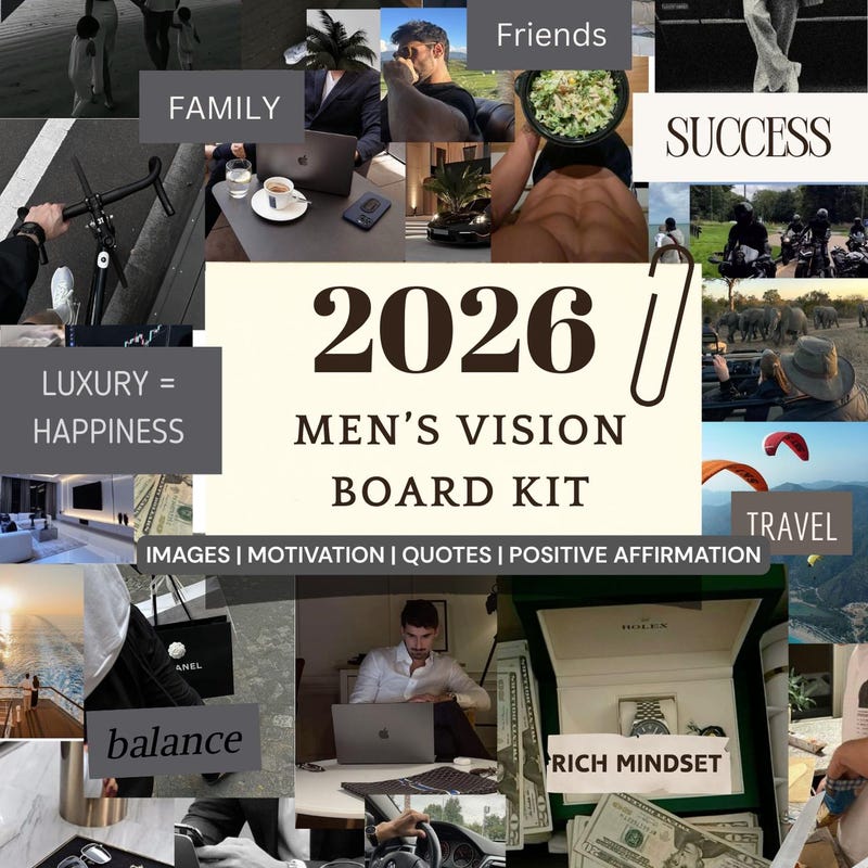 2026 Vision Board Men - Etsy