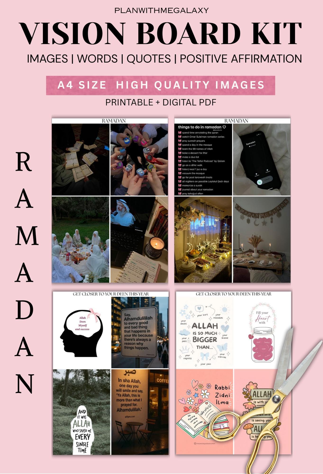 2026 Muslim Girl Vision Board Islamic Digital Vision Board for Women ...