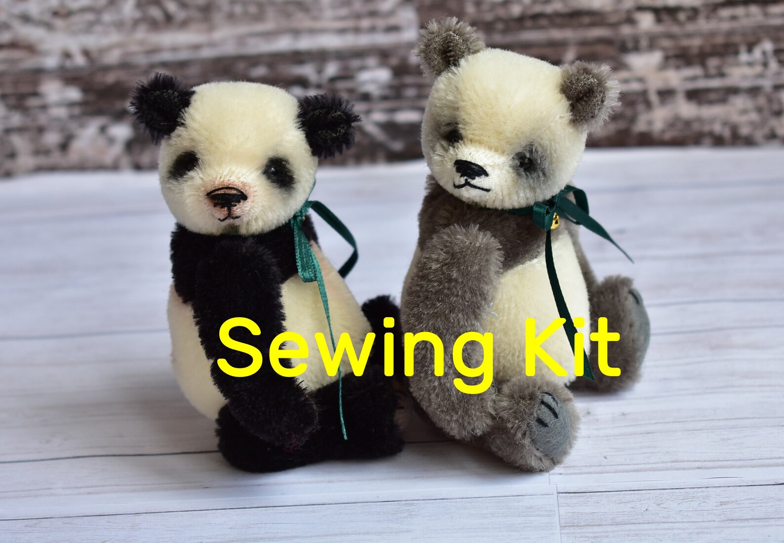 Mohair Panda Bear Sewing Kit – 4.75" Freddy, Glass Eyes - Etsy