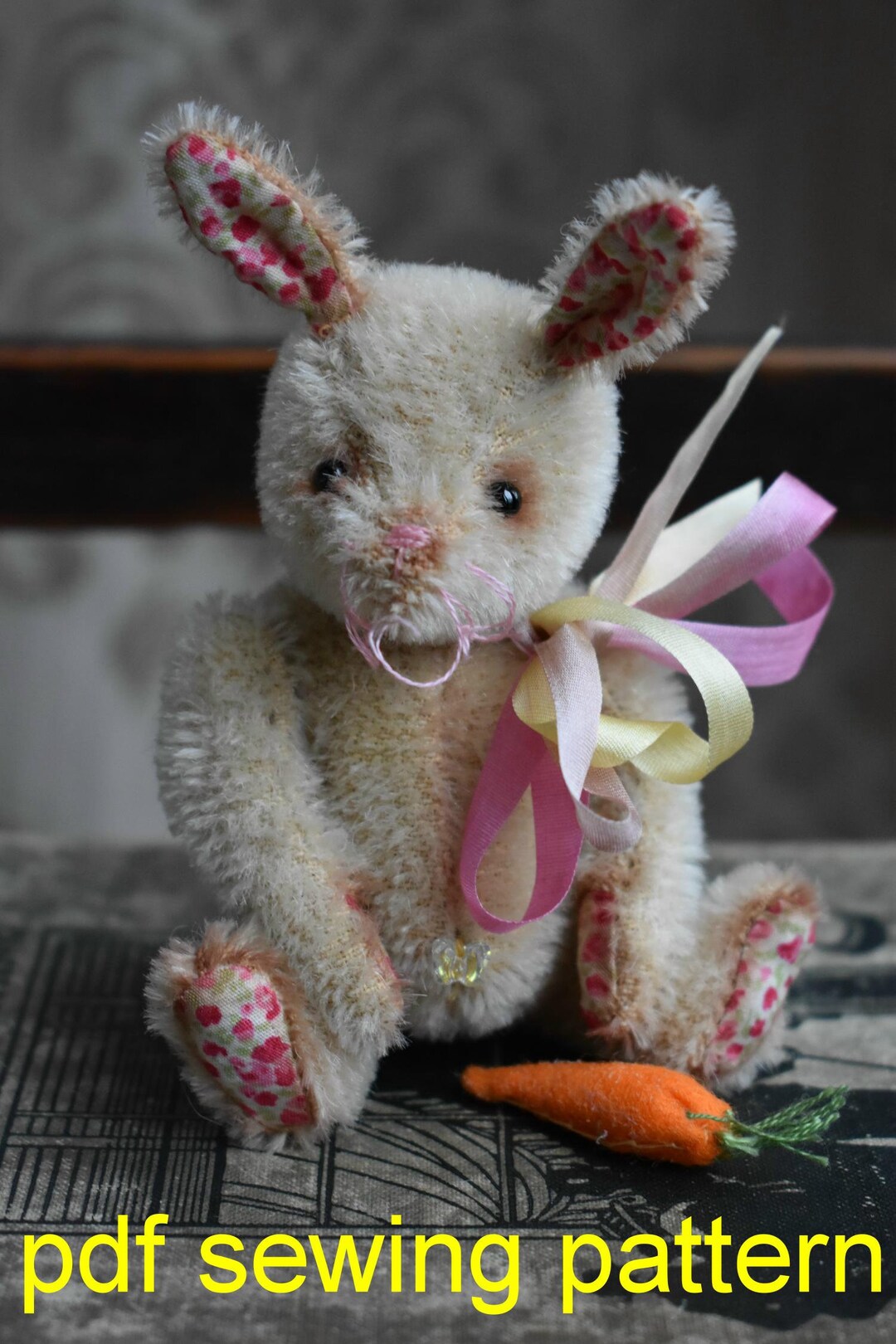 PDF Downloadable Sewing Pattern to Make 'bethany' - 5" Bunny Rabbit ...
