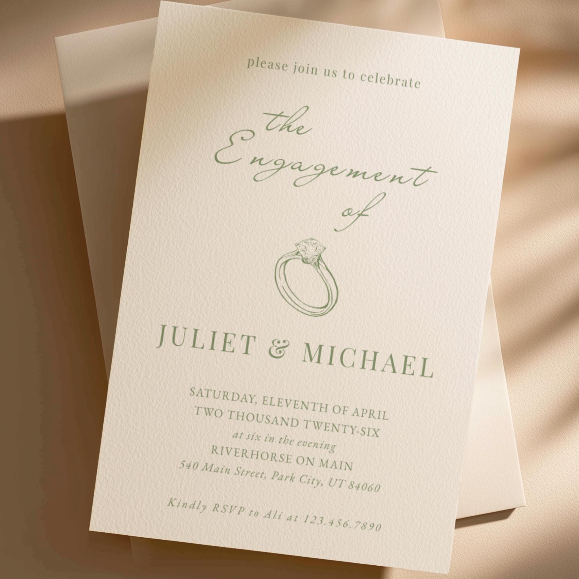 Editable Engagement Party Invitation, Engagement Announcement, Italian ...