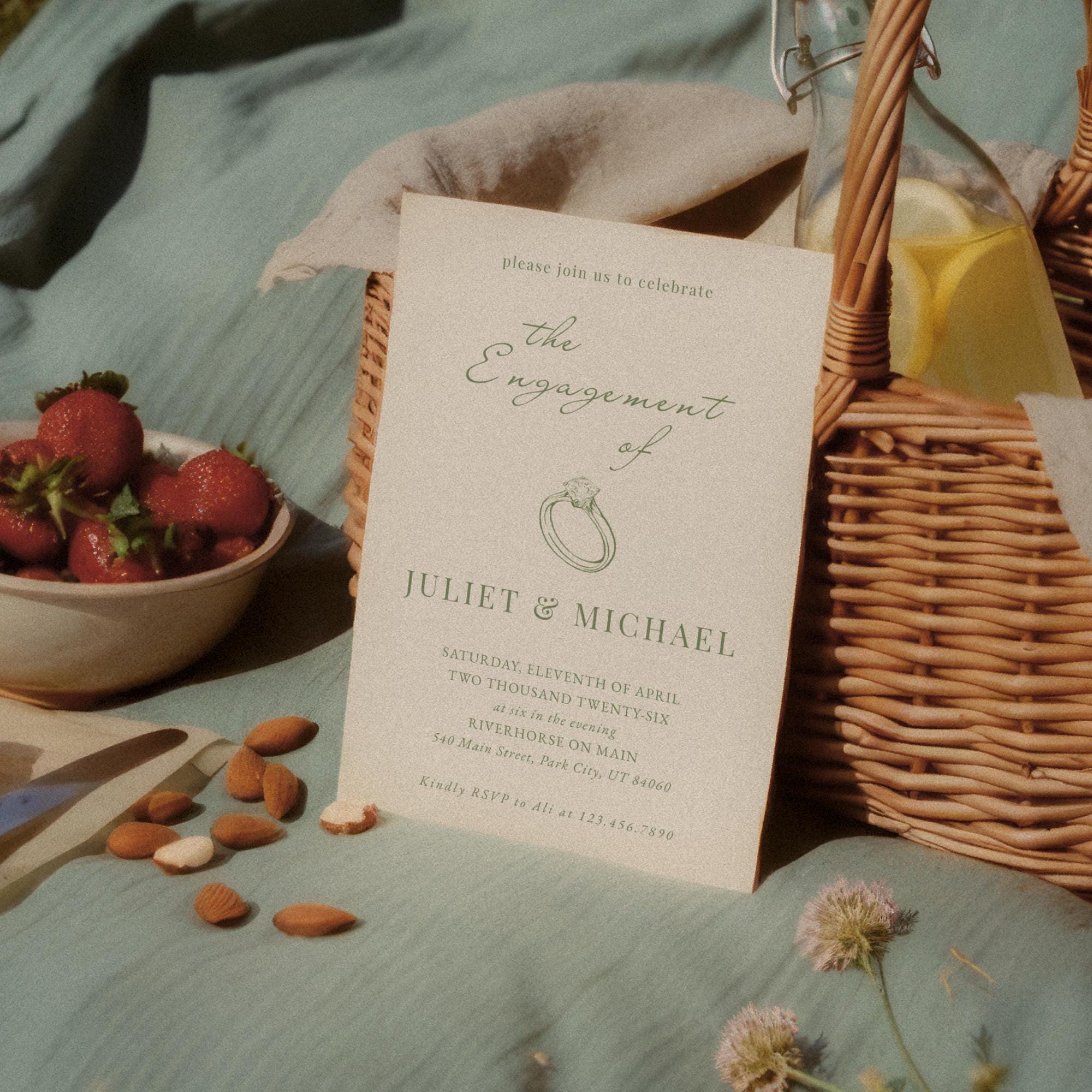 Editable Engagement Invitation Template, Fine Art Engagement Party ...