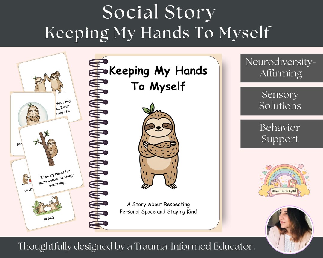Keeping My Hands to Myself Social Story | Personal Space & Body ...