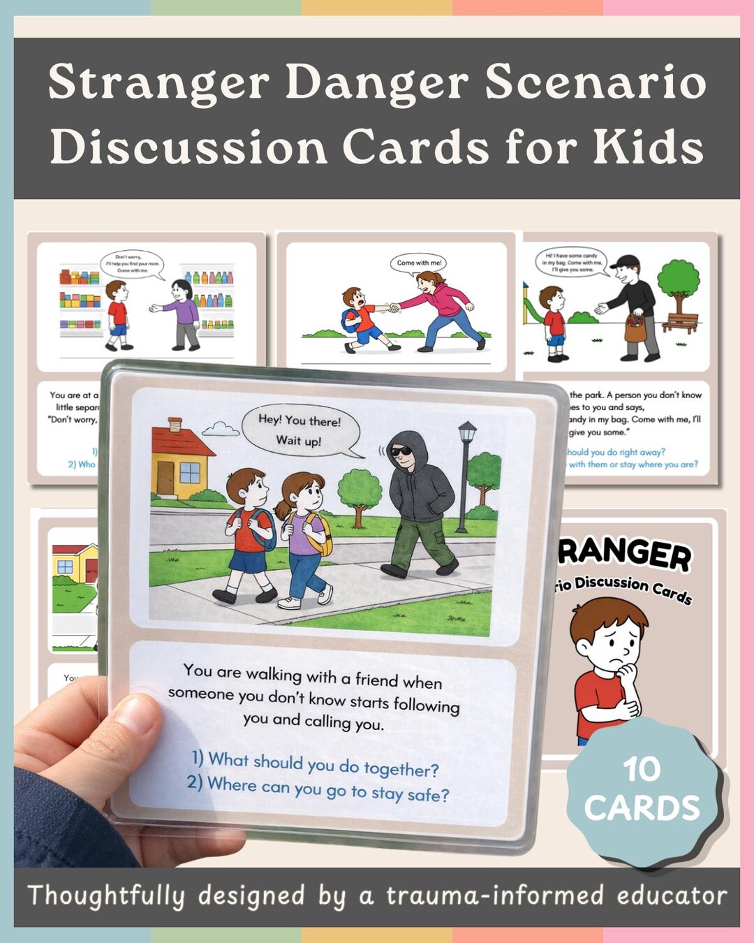 Stranger Danger Scenario Cards for Kids | Body Safety Discussion ...