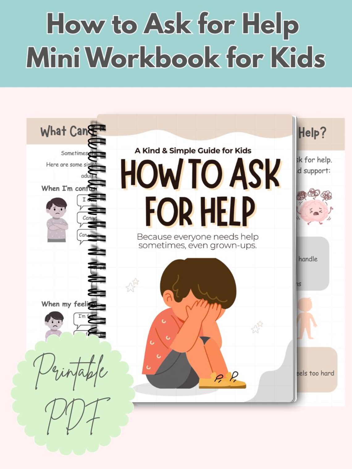 How to Ask for Help Workbook | Kids Emotional Skills (PDF) - Etsy
