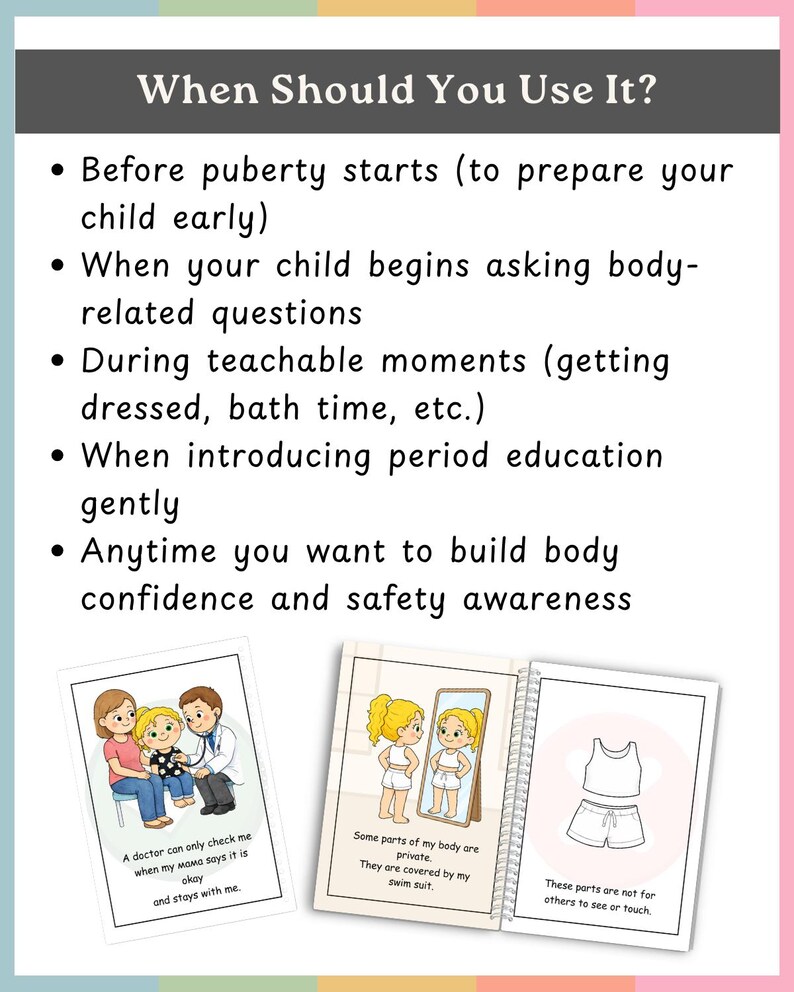 Puberty & Body Safety Social Story Bundle for Girls | First Period ...