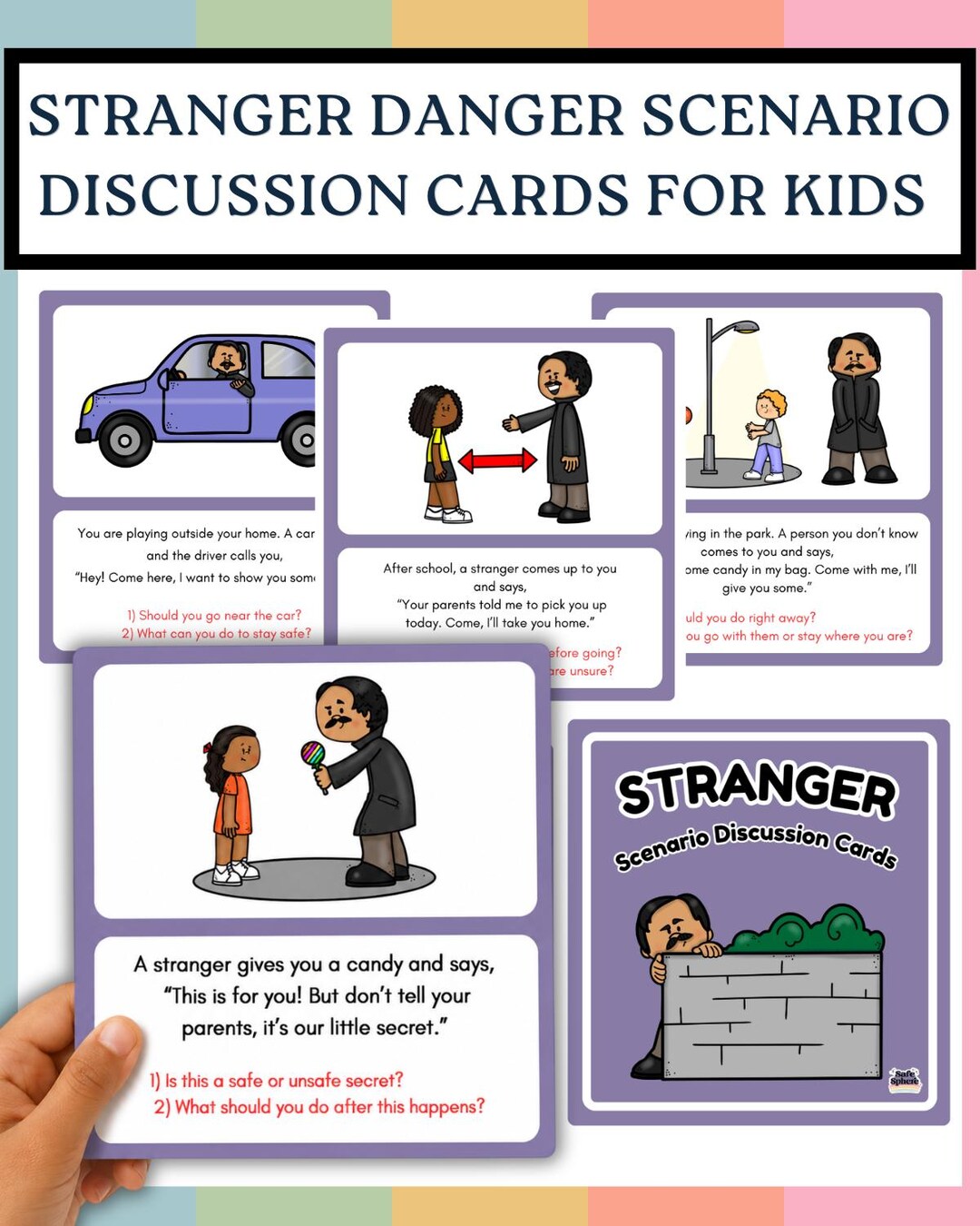 Stranger Danger Scenario Cards for Kids | Body Safety Discussion ...