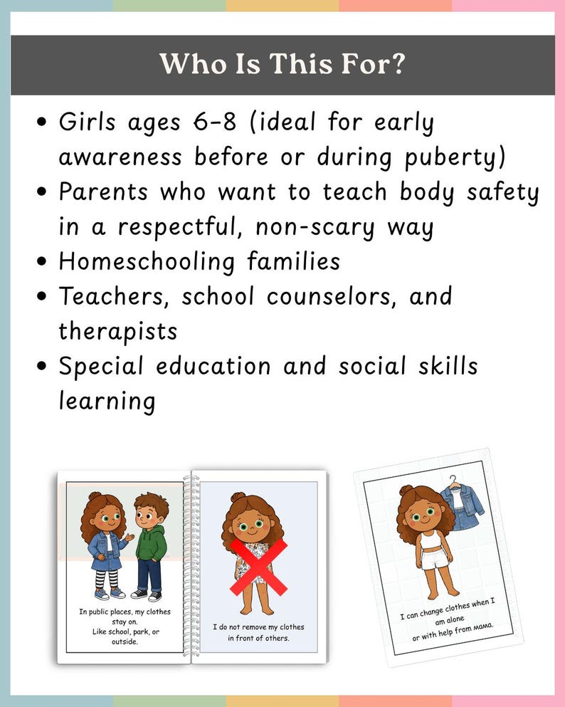 Puberty & Body Safety Social Story Bundle for Girls | First Period ...