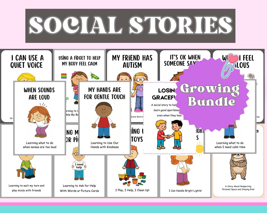 Social Stories for Kids Growing Bundle: 15+ Social Stories, Emotional ...