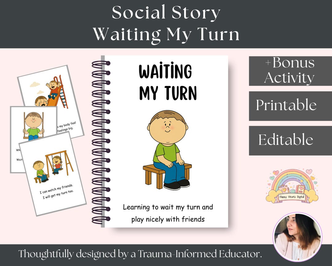 Waiting My Turn Social Story Printable | Autism, Preschool, Toddler ...