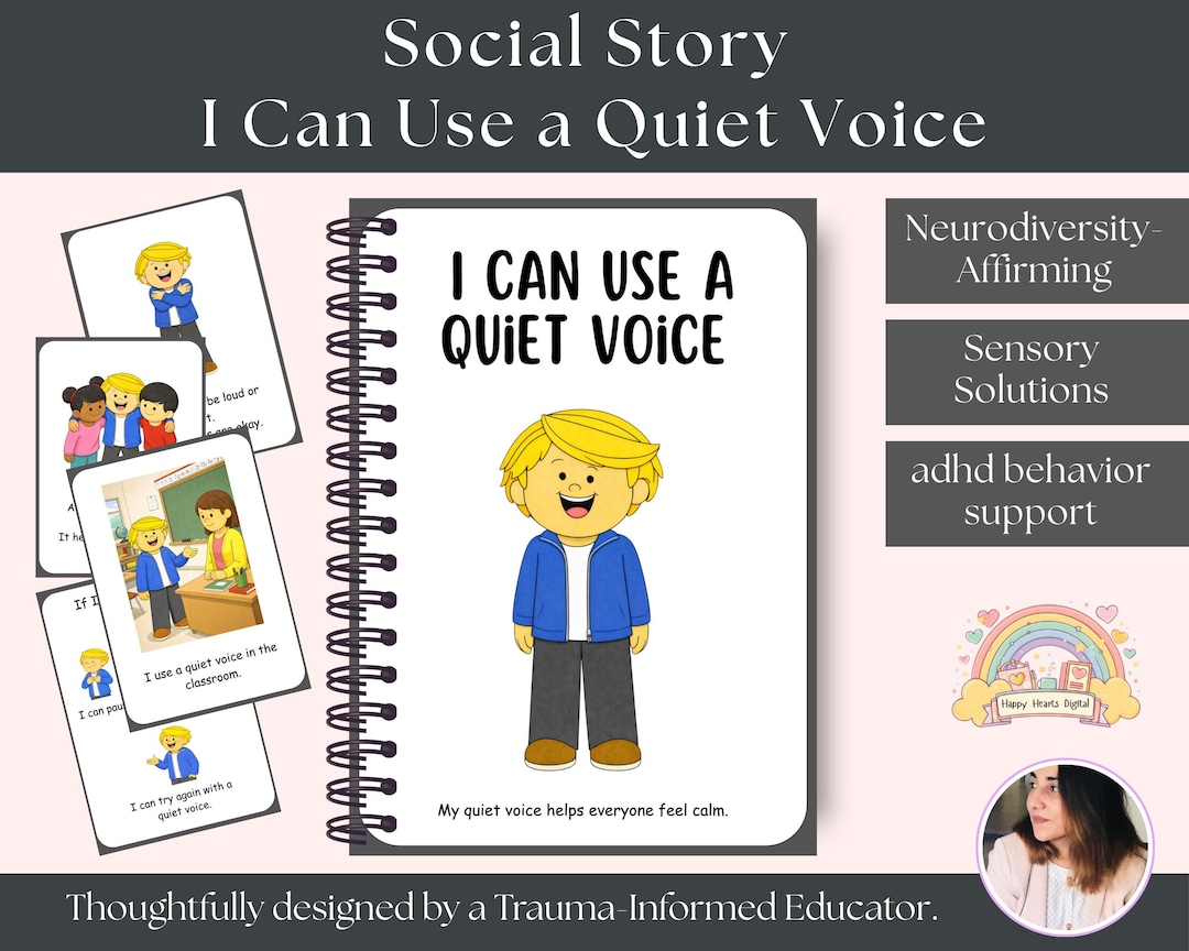 I Can Use a Quiet Voice | Social Story & Visual Support | Classroom ...