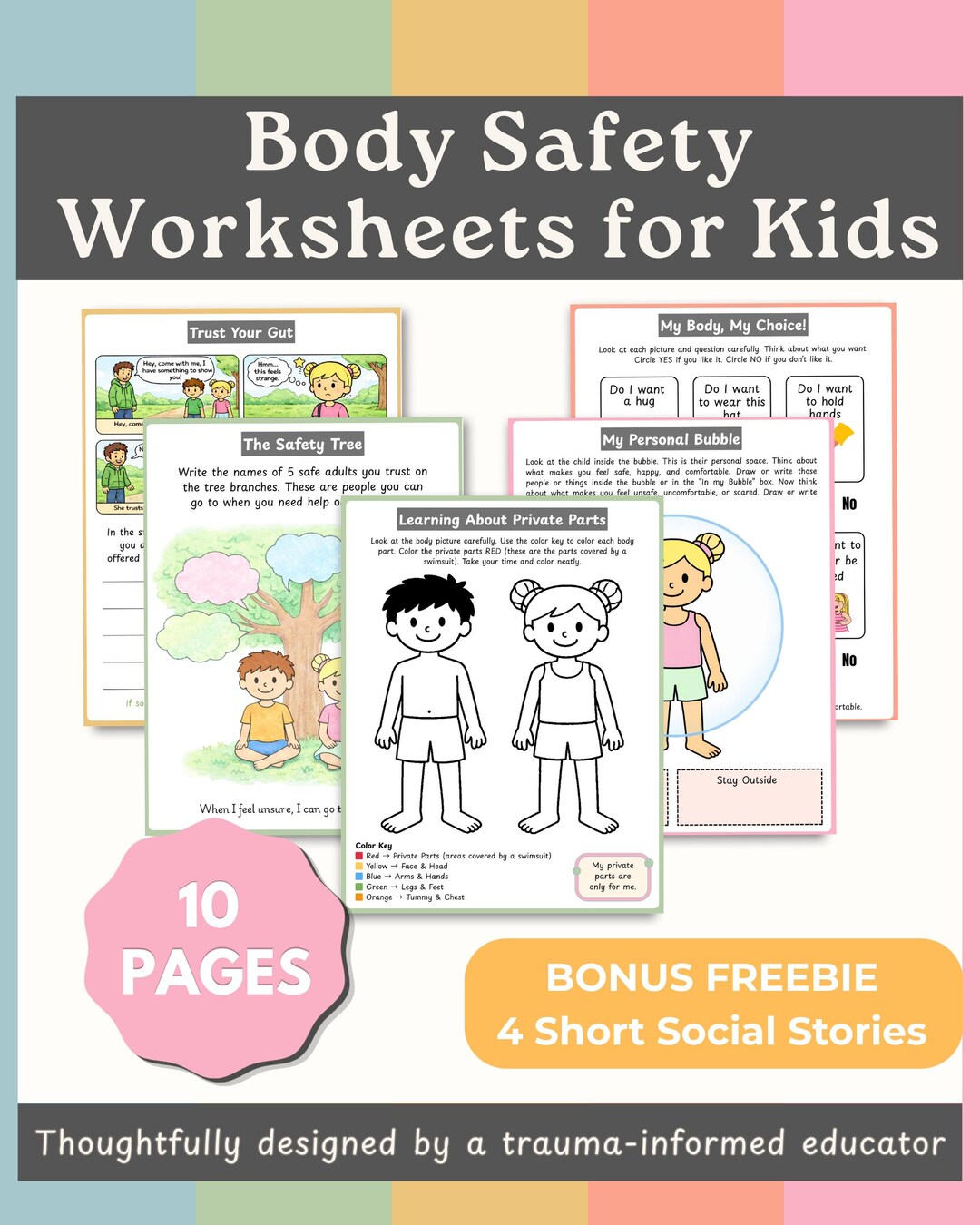 Body Safety Worksheets for Kids | Personal Safety, Boundaries, Safe ...