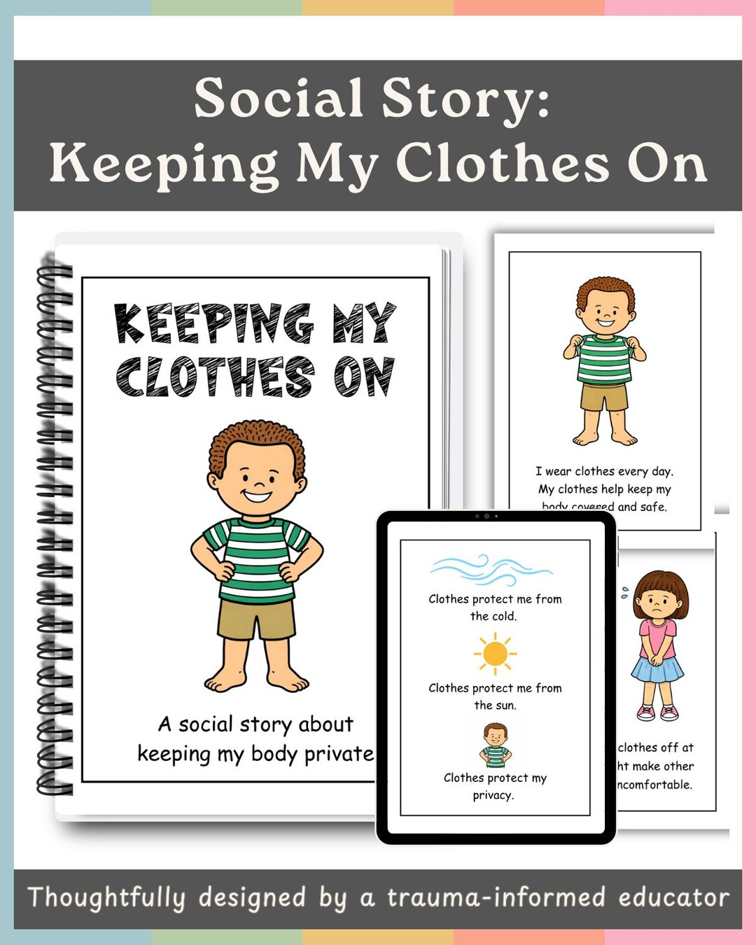 Keeping My Clothes on Social Story | Body Safety for Kids | Personal ...