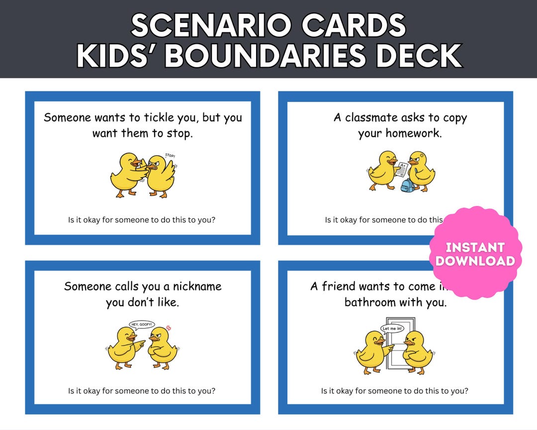 Kids Boundaries 20 Scenario Cards | Social Skills & Personal Space ...