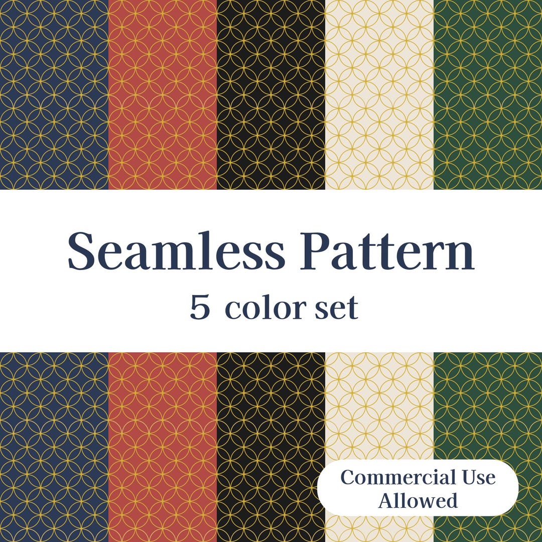 Japanese Circle Pattern Digital Paper | Shippo Seamless Gold Design - Etsy