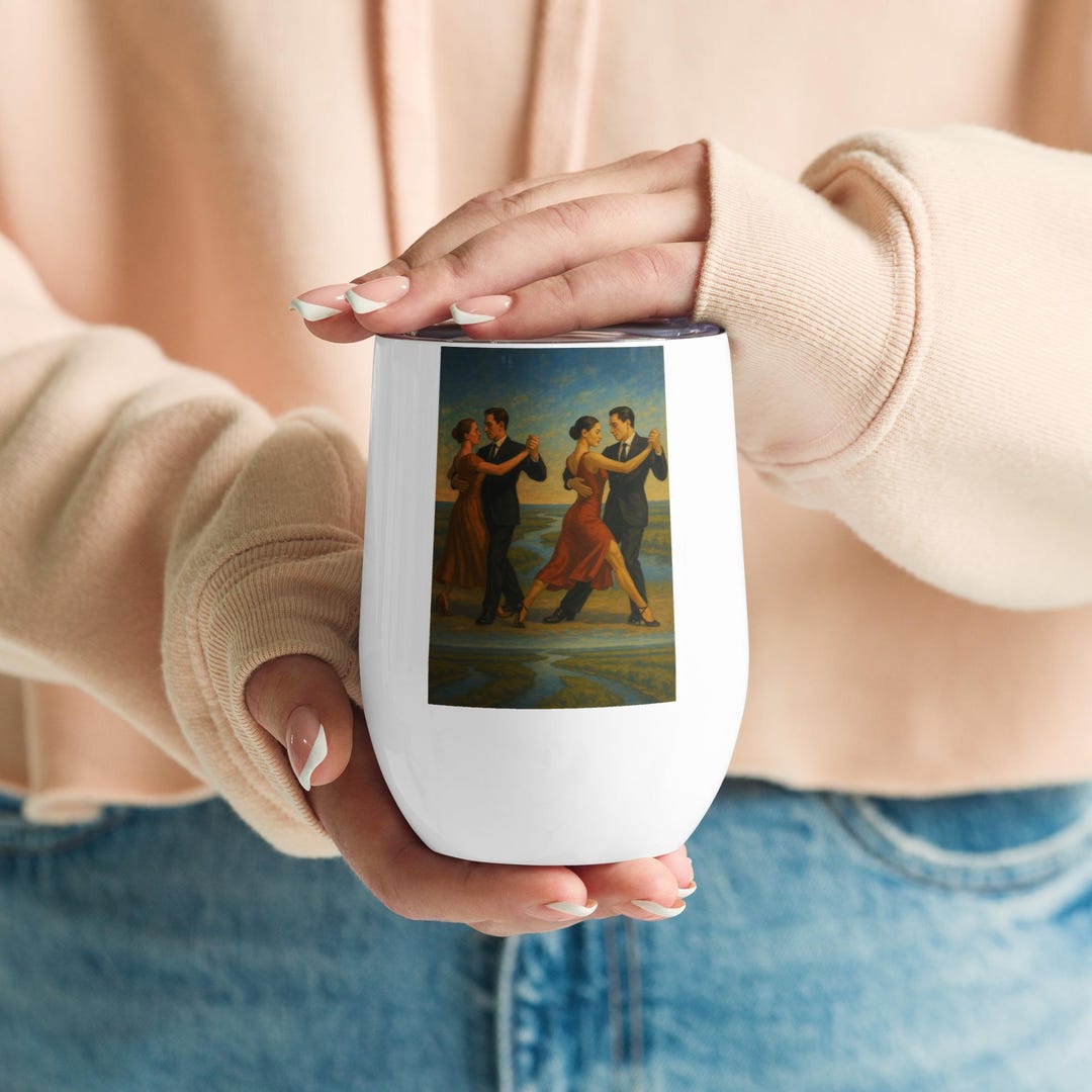 Foxtrot & Tango Over the Delta, AI Art Wine Tumbler - Etsy