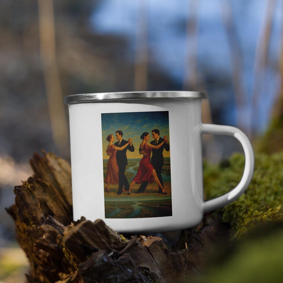 Foxtrot & Tango Over the Delta, AI Art Enamel Camper Mug - Etsy