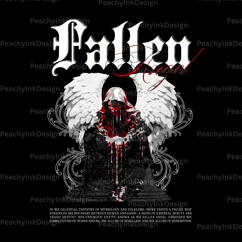 Fallen Angel SVG Tshirt Design , Streetwear Design , Best Seller Design ...