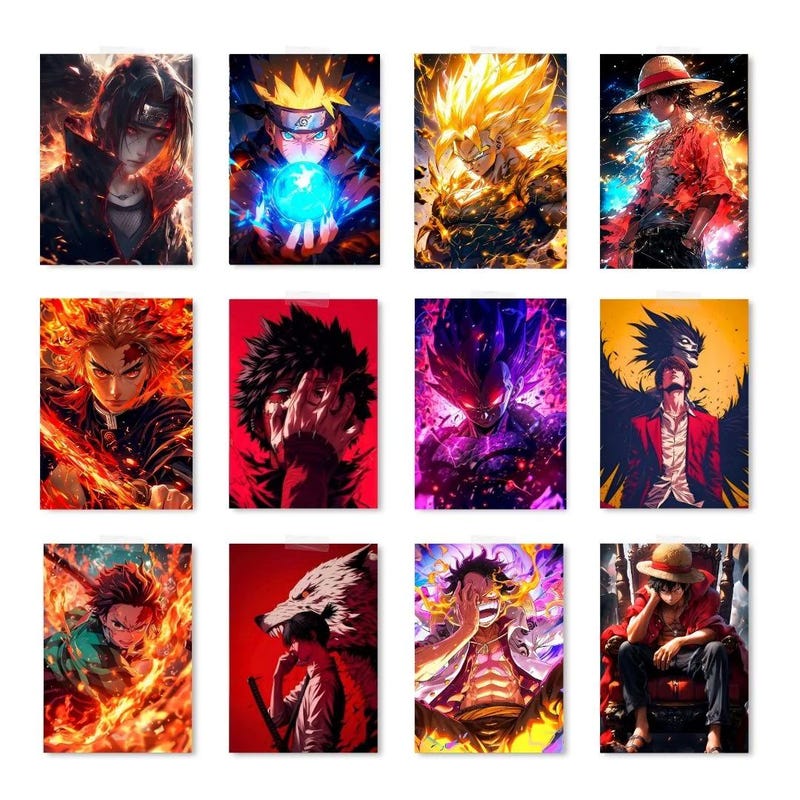 Digital Anime Poster Bundle - Etsy