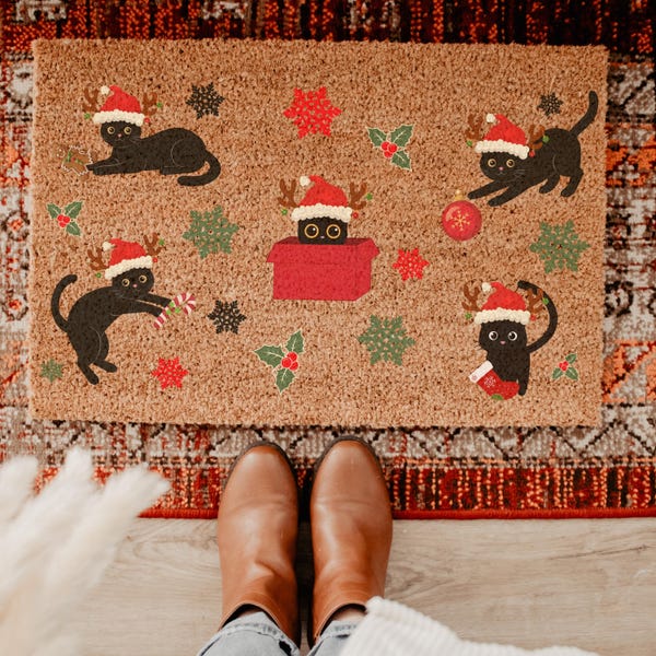 Cat Winter Door Mat - Etsy