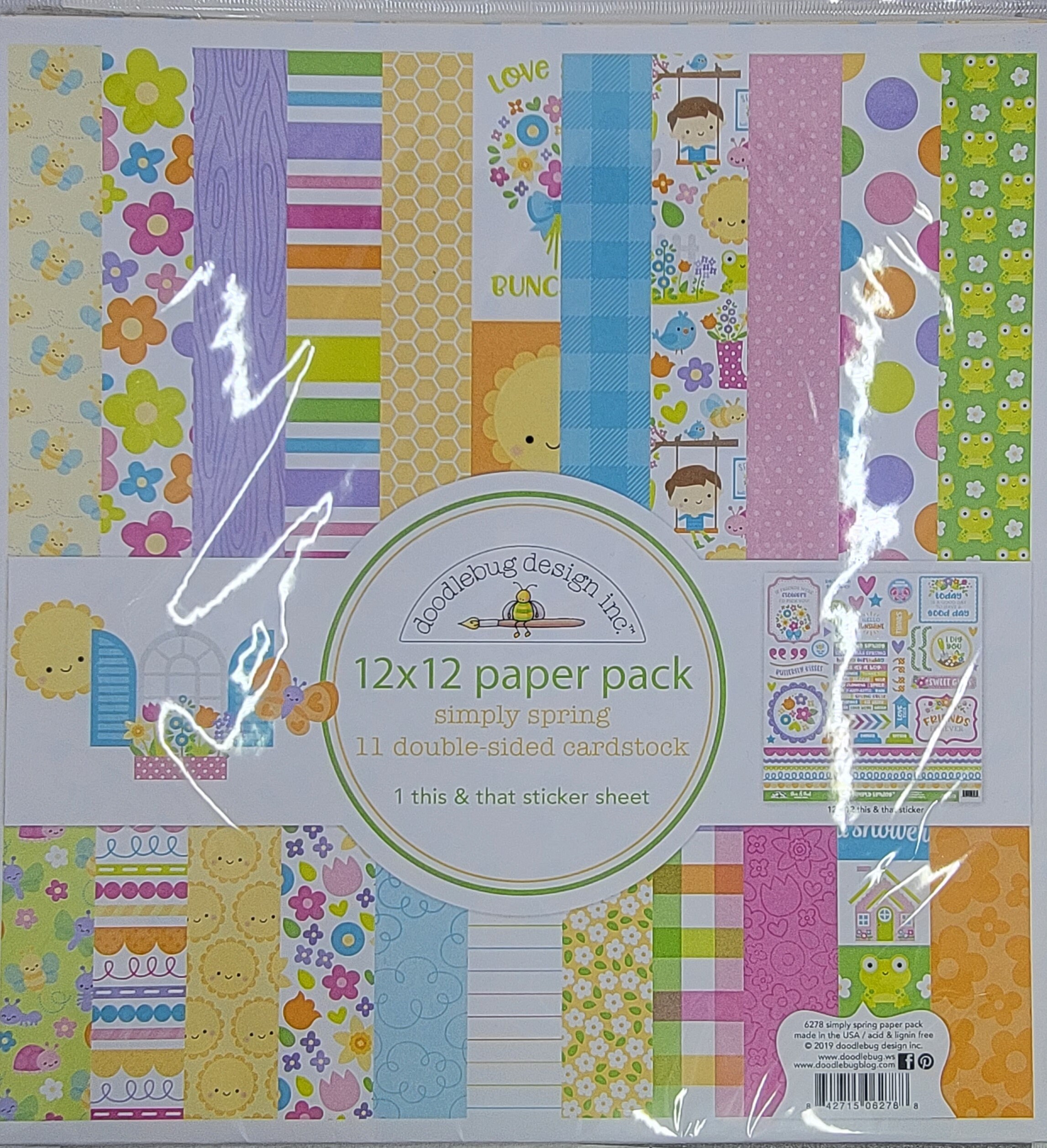 Doodlebug Designs Simply Spring 12x12 Paper Pack New Decorative Paper ...