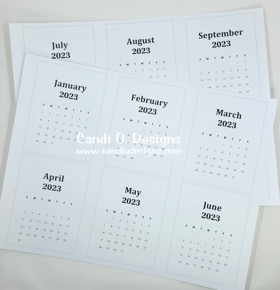 2023 Calendar Digital Download Printable 3x4 Calendar - Etsy