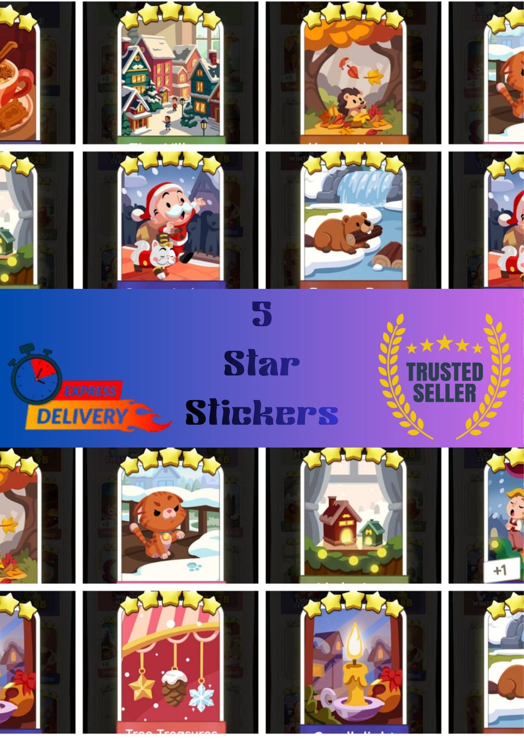 1 Pcs Monopoly GO 5 Star Stickers of Album COZY COMFORTS - Etsy